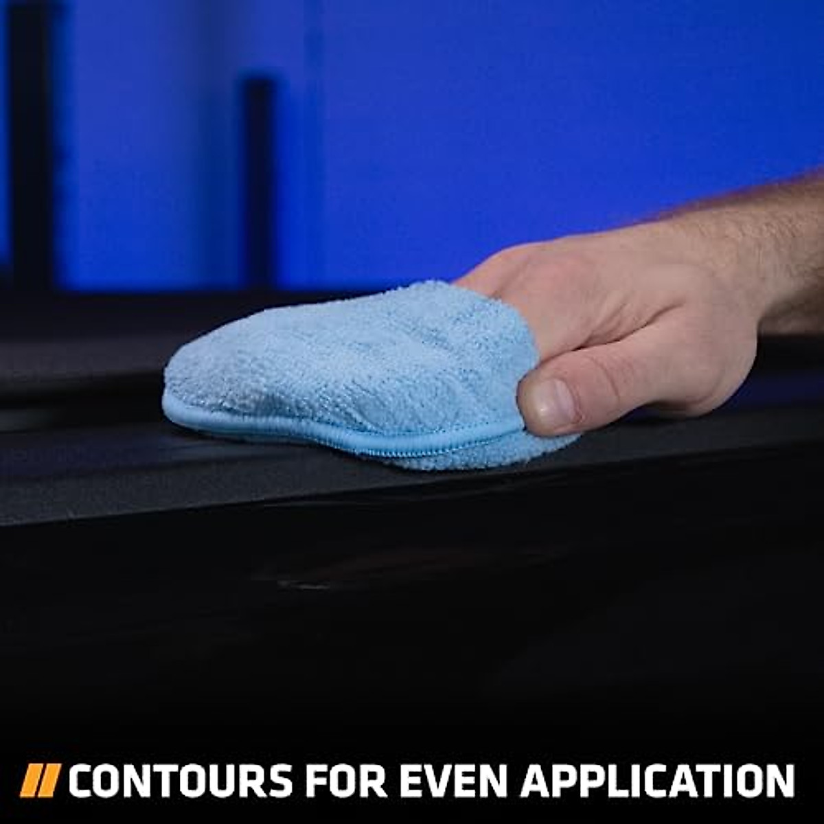 VIKING Microfiber Car Wax Applicator and Cleaning Pads with Finger Pockets - 5 in. Diameter, Blue, 8 Pack