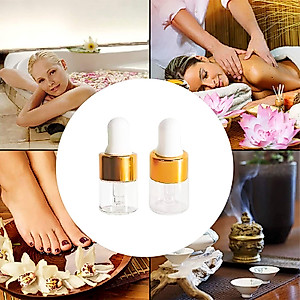 BEGIKET 50PCS Transparent Sample Dropper Bottles, 1 ml Mini Essential Oil Dropper Bottle with 2 Plastic Droppers, Used for Travel Essential Oil, Perfume and Cosmetic Liquid