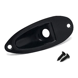 Vintage Forge Black Jack Plate for Fender Stratocaster Strat Guitar Recessed Output Jackplate JP110-BLK