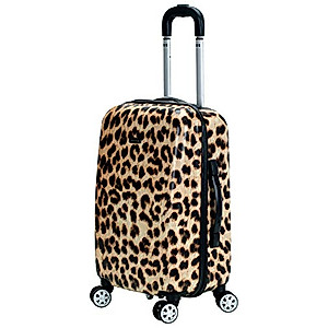 Rockland Safari Hardside Spinner Wheel Luggage, Leopard, 3-Piece Set (20/24/28)