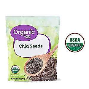 Great Value Organic Chia Seeds USDA Organic Net WT 32 OZ (907g) - No Artificial Flavors Or Preservatives to Deliver Great Foods You Can Trust, Honest Taste