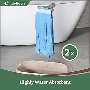 Eyliden 4 Pack Commercial Mop Head Replacement, Heavy Duty Tube Microfiber Mops for Floor Cleaning, Universal Looped End Absorbent Mop Head Refills for Home, Industrial School (43oz)