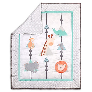 Safari Adventure 3 Piece Jungle Animal Theme Baby Crib Bedding Set