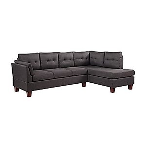 Lilola Home Dalia Linen Modern Sectional Sofa with Right Facing Chaise