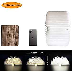 MWrouqfur Wooden Book Light, Novelty Folding Book Lamp, Folding Night Light, USB Rechargeable Wooden Table Lamp, Magnetic Design - Creative Gift Home Office Decor for Family Girlfriend