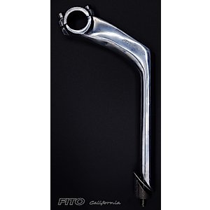 Stem - Fito Aluminum Alloy Handle Bar Stem - TWIN 2 BOLT - Gooseneck, Handle bar: 25.4mm, Frame: 22.2mm, for Beach Cruiser Bikes, BMX Bikes, Comfort Bikes, (Silver)