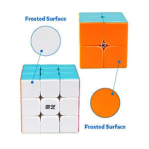 Coogam Qiyi Speed Cube Bundle 2x2 3x3 Magic Cube Set Qidi s 2x2 Warrior W 3x3 Stickerless Puzzle Toy Pack