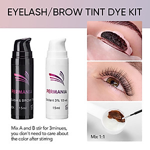 PERMANIA Eyelash Lift Kit, DIY Results Fuller Eyebrows Lifting & Curling for Lashes Salon Quality