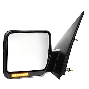Kool Vue Left & Right Power Heated Door Mirrors Compatible With Ford F-150 2004-2006 With Signal Light Textured Pair Crew Cab & Extended Cab, New Body