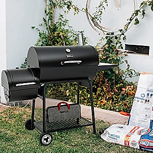 Royal Gourmet CC1830M 30-Inch Barrel Charcoal Grill with Offset Smoker, 811 Square Inches, Outdoor Backyard, Patio and Parties, Black