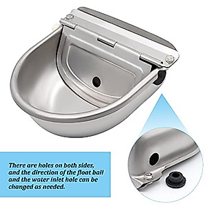 LIUCOGXI Automatic Dog Water Bowl Dispenser Stainless Steel Automatic Livestock Waterer Cattle Water Feeder Trough with Float Valve for Animal Cow Cattle Dog Horse Donkey