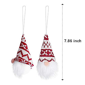 MYH DECO 6 Pack Gnome Plush Christmas Gnome Decorations Ornaments Set - Xmas Gnome Plush Scandinavian Santa Beard Ornaments for Christmas Tree Home Decor (8 inch)
