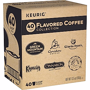 Keurig Flavored Coffee Pods Collection Variety Pack, Single-Serve Coffee K-Cup Pods Sampler, 40 Count