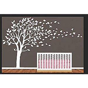 White Tree Wall Decals Leaves Blowing in The Wind Tree Wall Sticker Vinyl Art Kids Rooms Teen Girls Boys Wallpaper Murals Sticker Wall Stickers Nursery Decor Nursery Decals
