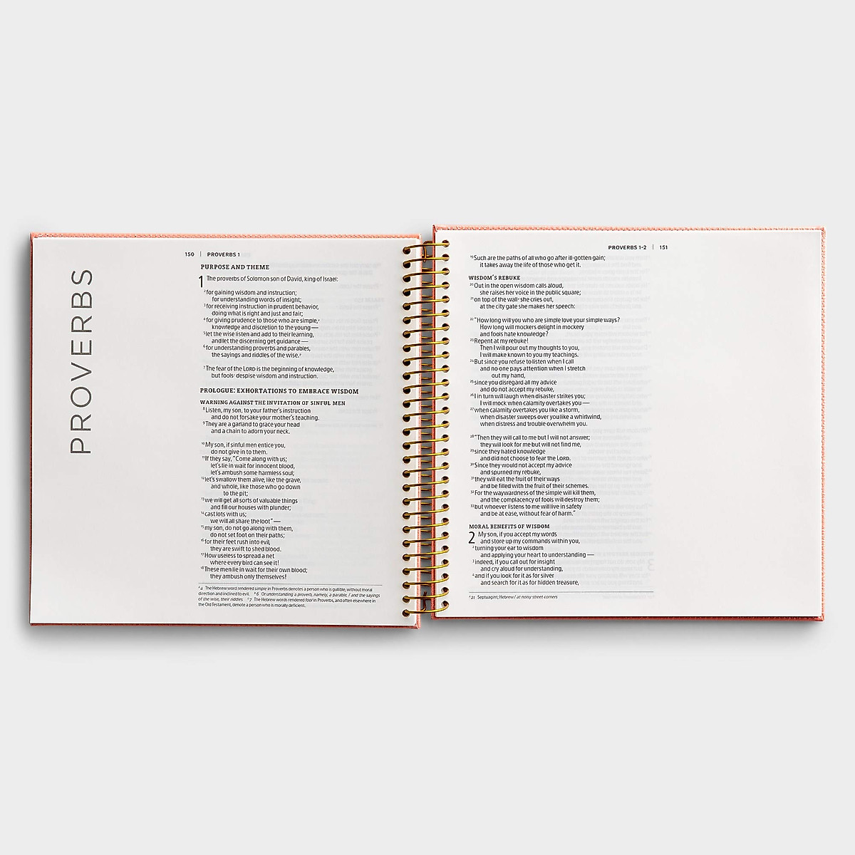 Illustrating Bible NIV: Books of Psalms & Proverbs - Spiral Bound Bible Journal, Coral