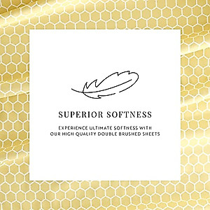 ienjoy Home 4 Piece Honeycomb Patterned Home Collection Premium Ultra Soft Bed Sheet Set, Queen, Yellow