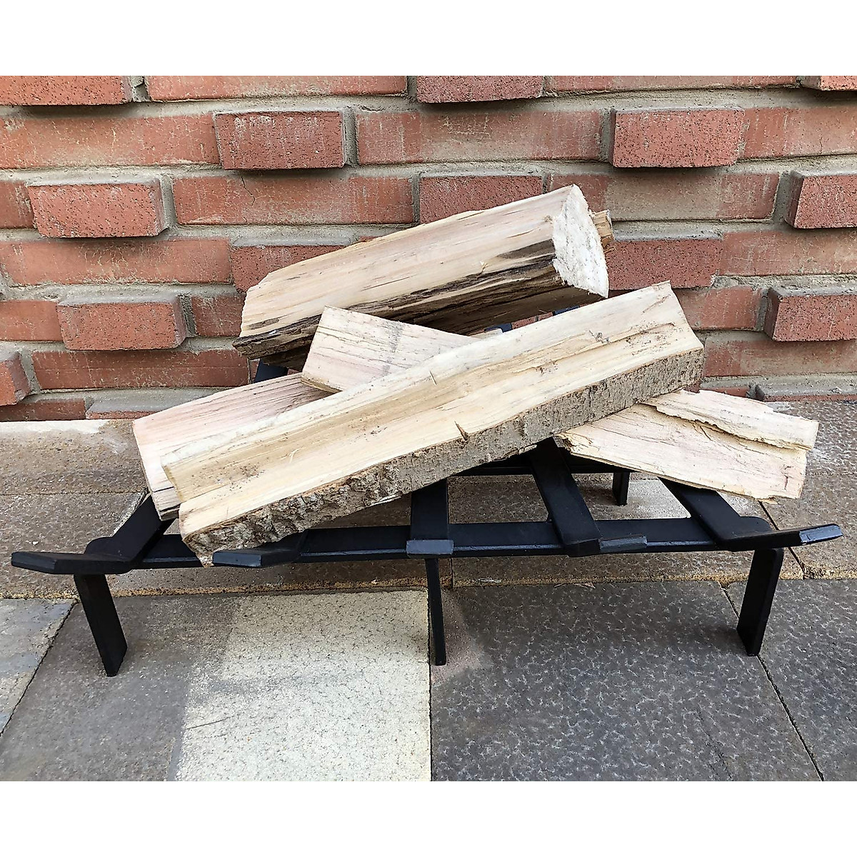 Hi-Flame HIFLAME 15 Inch Fireplace Log Grate Steel Fire Grate for Wood Burning Stove Firewood Holder, Heavy Duty Wide Iron for Indoor Chimney and Outdoor Camping Fire Pit (Black) (15 Inch)