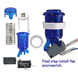 SJ@JX Arcade Game Controller DIY Kit Buttons with Logo Coin X Y Start Select 8 Way Joystick USB Encoder for PC MAME Raspberry Pi
