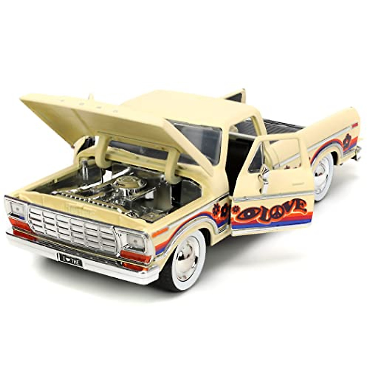 New Jada Compatible with 1979 Ford F-150 Pickup Truck Cream I Love 70's 1/24 Diecast Model Car by Jada 31609