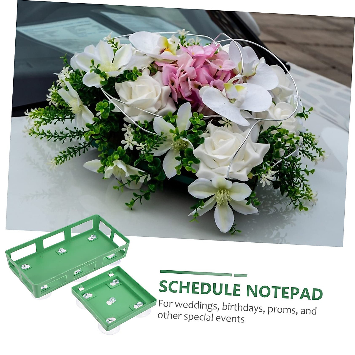 COHEALI 8 Pcs Flower Mud Sucker Flower Car Foam Holder Fresh Flower Cage Brick Tray Floral Foams Disc Wedding Floral Wedding Car Flower Mud Tray Plastic Flower Stand Dining Table