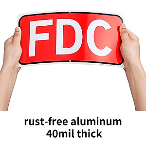 FDC Sign, Fire Department Connection Sign, 12"x 6" - .040 Rust Free Aluminum – Reflective, UV Protected and Weatherproof