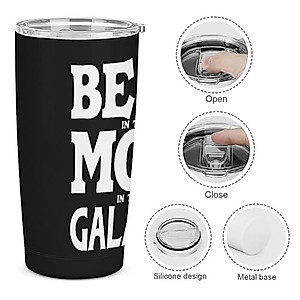 Best Mother in The Galaxy 20 OZ Stainless Steel Tumbler Travel Car Coffee Mug with Straw Lid Cleaning Brush Coffee Tumbler Mug for Women Men
