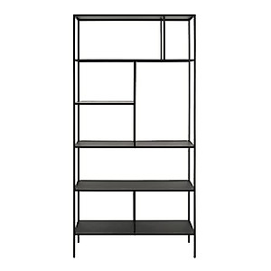 Henn&Hart 72" Tall Rectangular Bookcase in Blackened Bronze, Table for Living Room, Bedroom