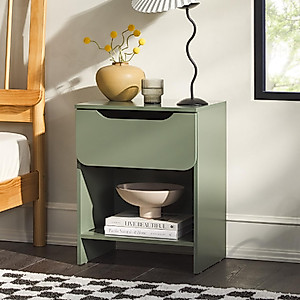 Walker Edison Modern 1-Drawer Simple Nightstand, 20 Inch, Green