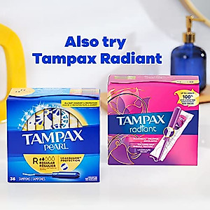 Tampax Pearl Tampons, with LeakGuard Braid, Ultra Absorbency, Unscented, 45 Count
