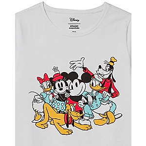 Amazon Essentials Disney | Marvel | Star Wars | Princess Women's Short-Sleeve Crew-Neck T-Shirts (Available in Plus Size), Pack of 2, Minnie and Friends, XX-Large