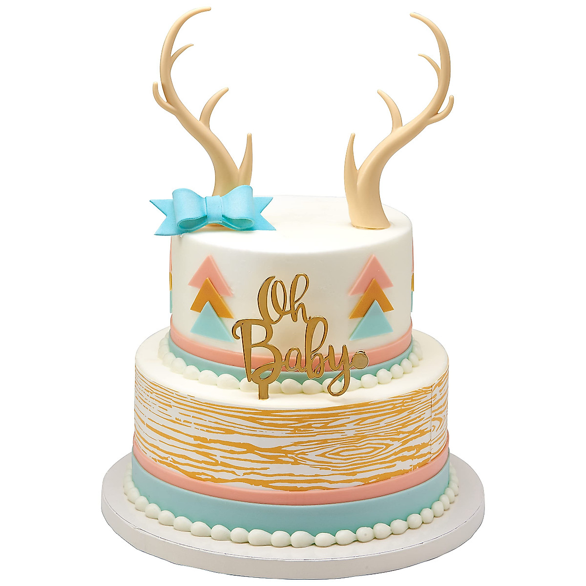 DecoSet® ANTLERS CREATIONS Cake Topper for Birthdays and Parties, DecoPac Cake Decorating 2-Pc Decorations Set