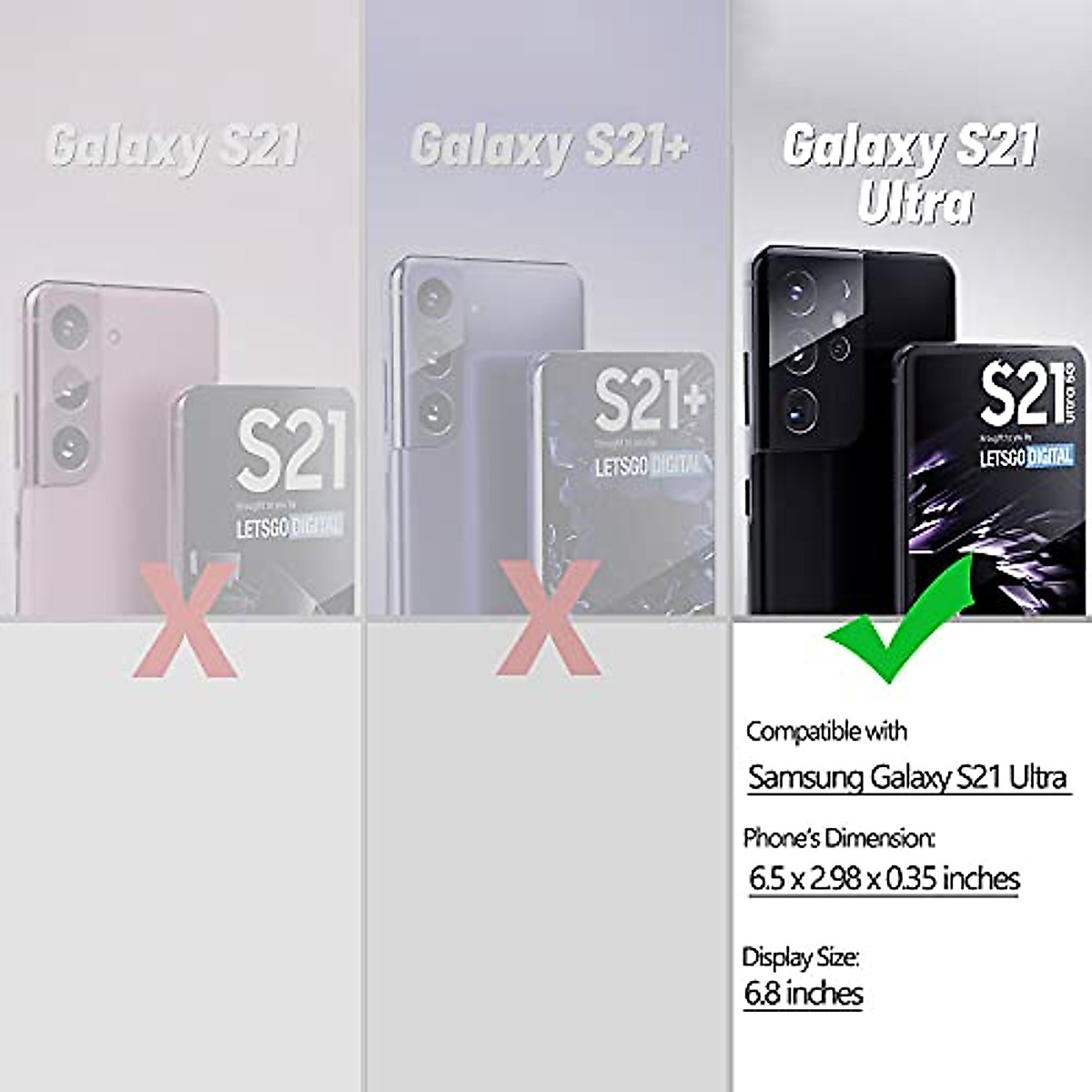 KIOMY Galaxy S21 Ultra Case Crystal Clear Shockproof Bumper Protective Cell Phone Cover Hybrid Design Hard PC Back with Flexible TPU Raised Bezel & Enhanced Corners for Samsung Galaxy S21 Ultra 5G 6.8