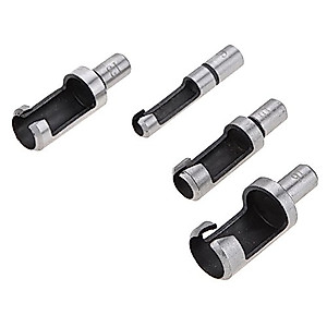 Ginode 8 pcs 5/8" 1/2" 3/8" 1/4" Wood Plug Cutter Tool Drill Bits Set + 6PCS 1/4'' Hex Shank HSS 5 Flute Countersink Drill Bit Set (14pcs)