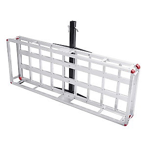 IRONMAX Hitch Cargo Carrier, 60” x 22” x 7” Trailer Hitch Mount Aluminum Cargo Carrier Fits 2” Receiver, Heavy Duty Vehicle Rear Cargo Basket for SUV, Car, Van, Truck, 500LBS Capacity