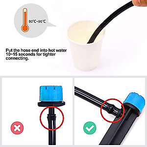 MSDADA Drip Irrigation Kit, 1/4" Blank Distribution Tubing Drip Irrigation System/DIY Plant Hose Automatic Irrigation Equipment Set for Garden, Greenhouse, Flower Bed, Patio, Lawn （Blue, 82ft）