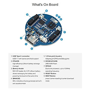 Waveshare RP2040 MCU Board with 1.28inch Round LCD Accelerometer and Gyroscope Sensor
