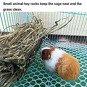 Rabbit Hay Feeder Rack Guinea Pig Hay Dispenser for Cage Hanging Metal Feeder Small Animals Hay Holder Manger for Rabbits Guinea Pigs Chinchillas  Ferrets (9.05 x 3.93 x 2.95 in)