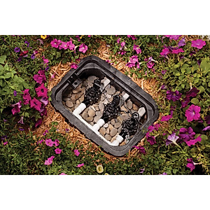 Rain Bird VBREC12 Rectangular Sprinkler Valve Box, Black with Green Lid, 12" High
