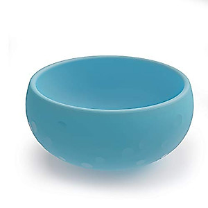 Bakerpan Silicone Toddler Feeding Bowl with Lid for Food and Snacks On The GO (Blue)