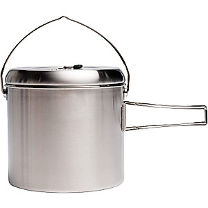 Solo Stove Pot 4000 Stainless Steel Camping Pot for Outdoor Campfire Great Cookware Equipment for Backpacking Kitchen Bushcraft Survival Gear and Cooking