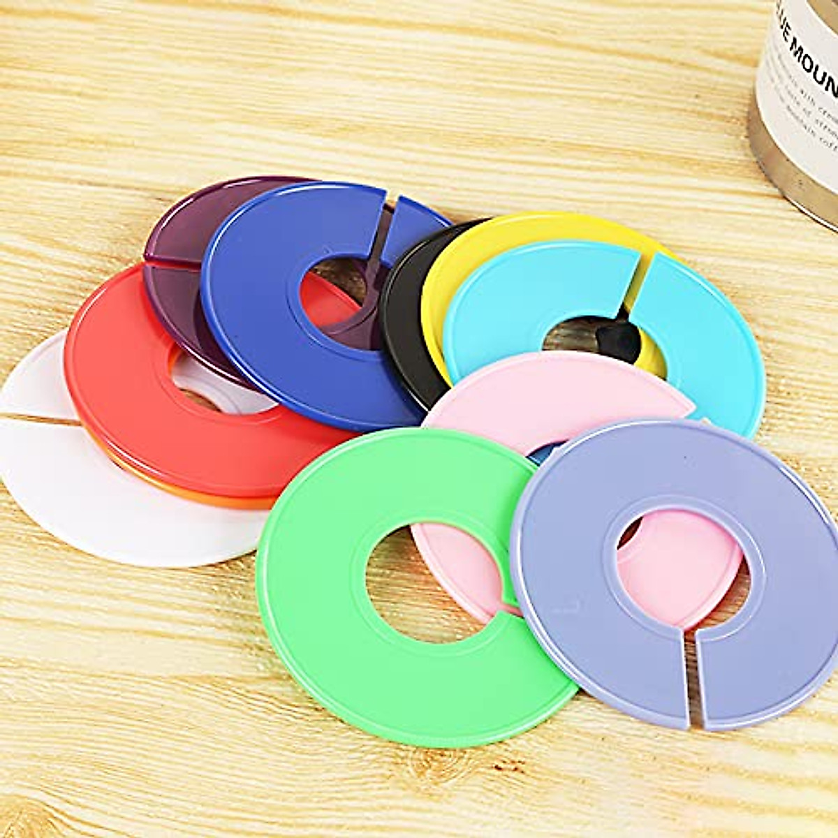 GSHLLO 10 Pcs Plastic Clothing Rack Size Dividers Closet Dividers Labels Round Hangers Dividers Wardrobe Separators for Clothes
