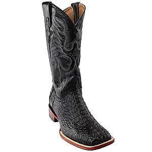 Ferrini Mens Hornback Embroidered Square Toe Dress Boots Mid Calf - Black - Size 10.5 D