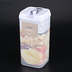 Neufday Sealed Food Storage Box Grain Nuts Cereal Transparent Container Kitchen Accessories(L 1.2L)