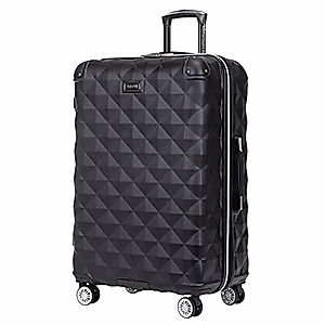 Kenneth Cole Reaction Diamond Tower Luggage Lightweight Hardside Expandable 8-Wheel Spinner Travel Suitcase, Black, 28-Inch Checked