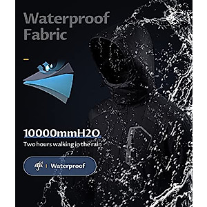 CREATMO US Men's Snowboard Jacket Mountain Waterproof Ski Snow Jacket Windproof Warm Winter Coat Snowboard Rain Jacket Black L