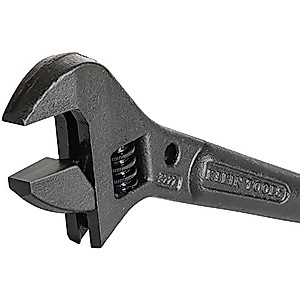 Klein Tools 3227 Extra Wide Adjustable Wrench, Construction Spud Wrench for Up to 1-7/16-Inch Nuts and Bolts, 10-Inch, with Tether Hole
