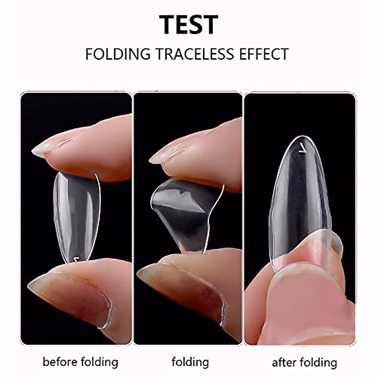 500Pcs Medium Almond Fake Nail Tips Full Cover Clear Acrylic Nails Press on Nails for DIY Nail Art, 10 Sizes (Clear)