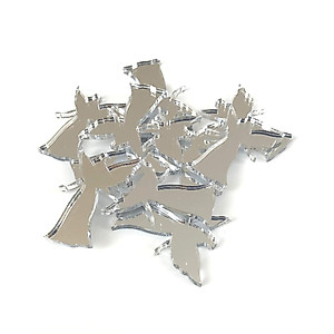 Super Cool Creations Fairy Shaped Crafting Mirrors, Set of 10, Many Colours, Shatterproof Acrylic, Bright Blue, Pack of 10 x 9cm