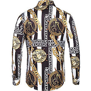 Pacinoble Mens Casual Button Down Shirt Fashion Luxury Hipster Expensive Casual Slim Fit Stylish Long Sleeve Dress Shirts (White L)