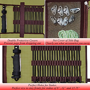Beefoor Tent Stake Storage Bag, Heavy Duty Oxford Polyester Case for Tent Pegs and Camping Hammer, Pretty Handy to Store All Your Camp Stuff in